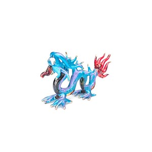 Hand-painted Blue-pearl Chinese Dragon Glass Blown Figurine Rare Find ...