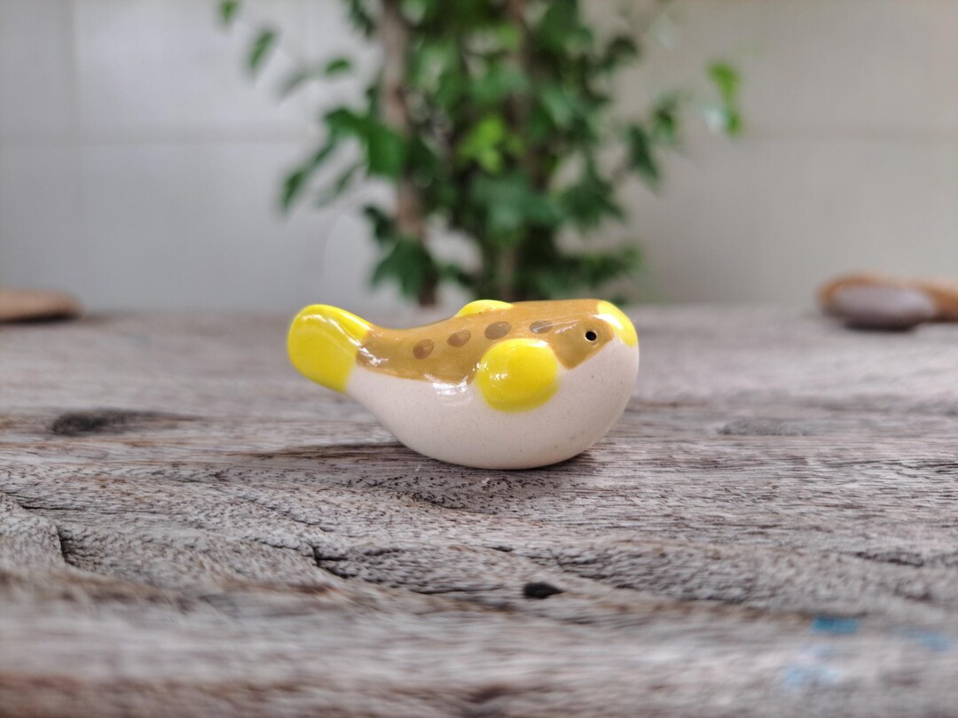 Pufferfish Ceramic Doll Puffer Figurine, Fish Figurine, Ceramic Garden ...