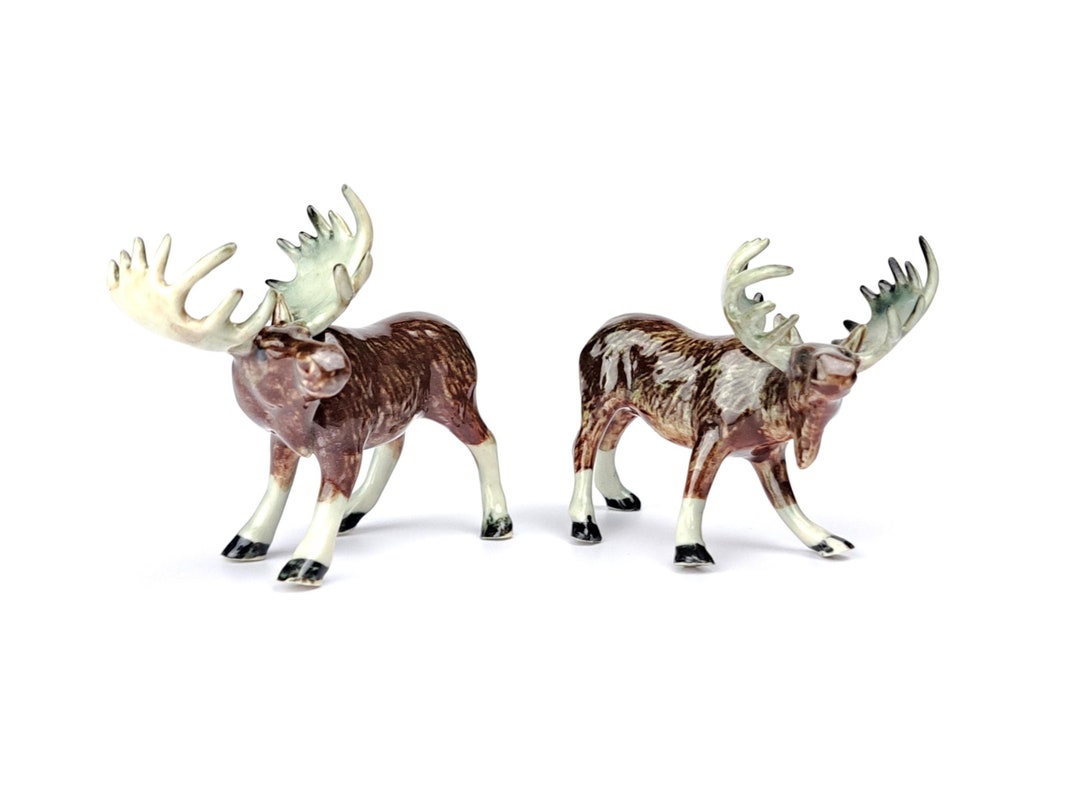 Handmade Moose Ceramic Figurine High Detail Moose Miniature, Ceramic ...