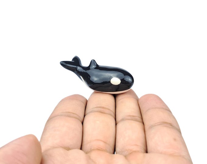 Adorable Orca Ceramic Doll | Killer Whale Figurine, Orca Figurine ...