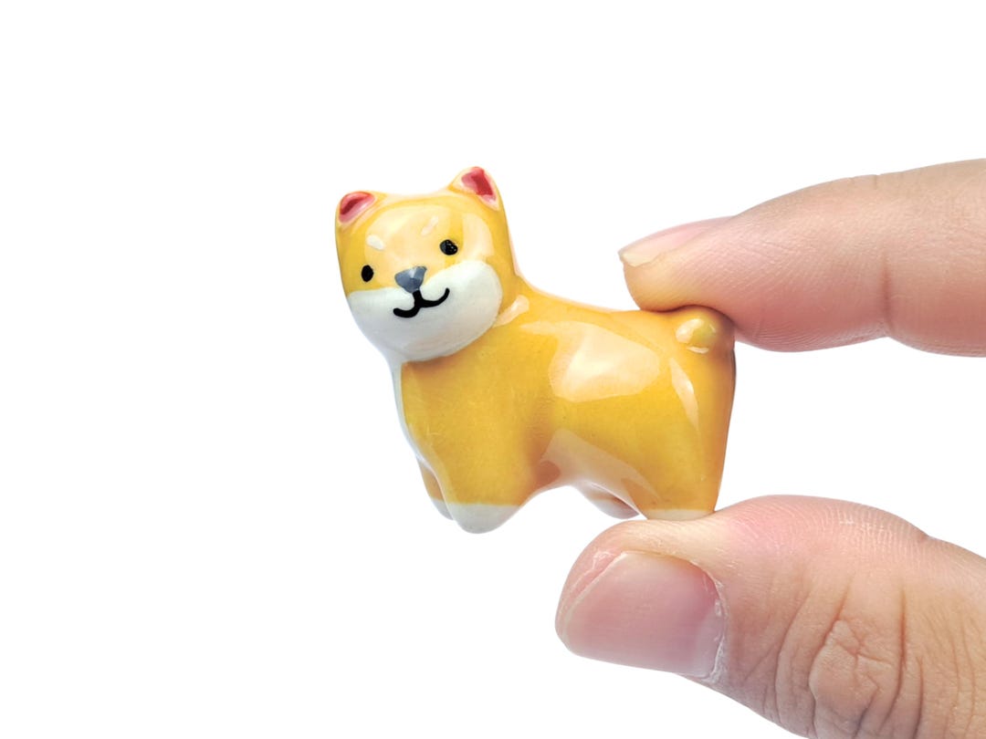 Tiny Shiba Inu Figurine - Cute Dog Figure, Miniature Dog Lover Gift ...