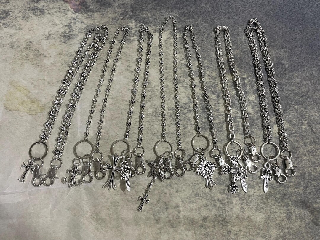 Chrome Hearts Handmade Wallet Chain, CH Style Punk Wallet Chain, Hip ...