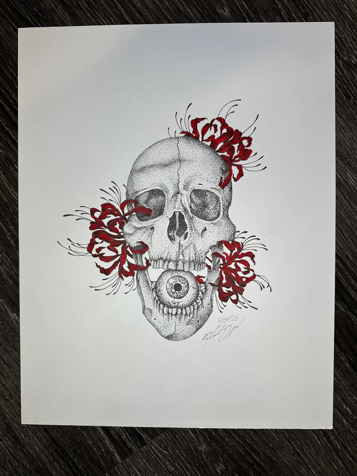 Skull and Spider Lilies - Etsy