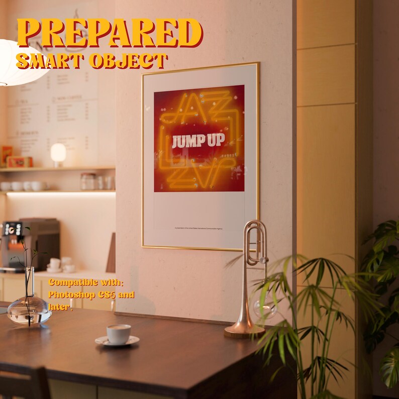 Vertical Frame Mockup PSD: Moody Coffee Poster Template (DIN A Sizes ...