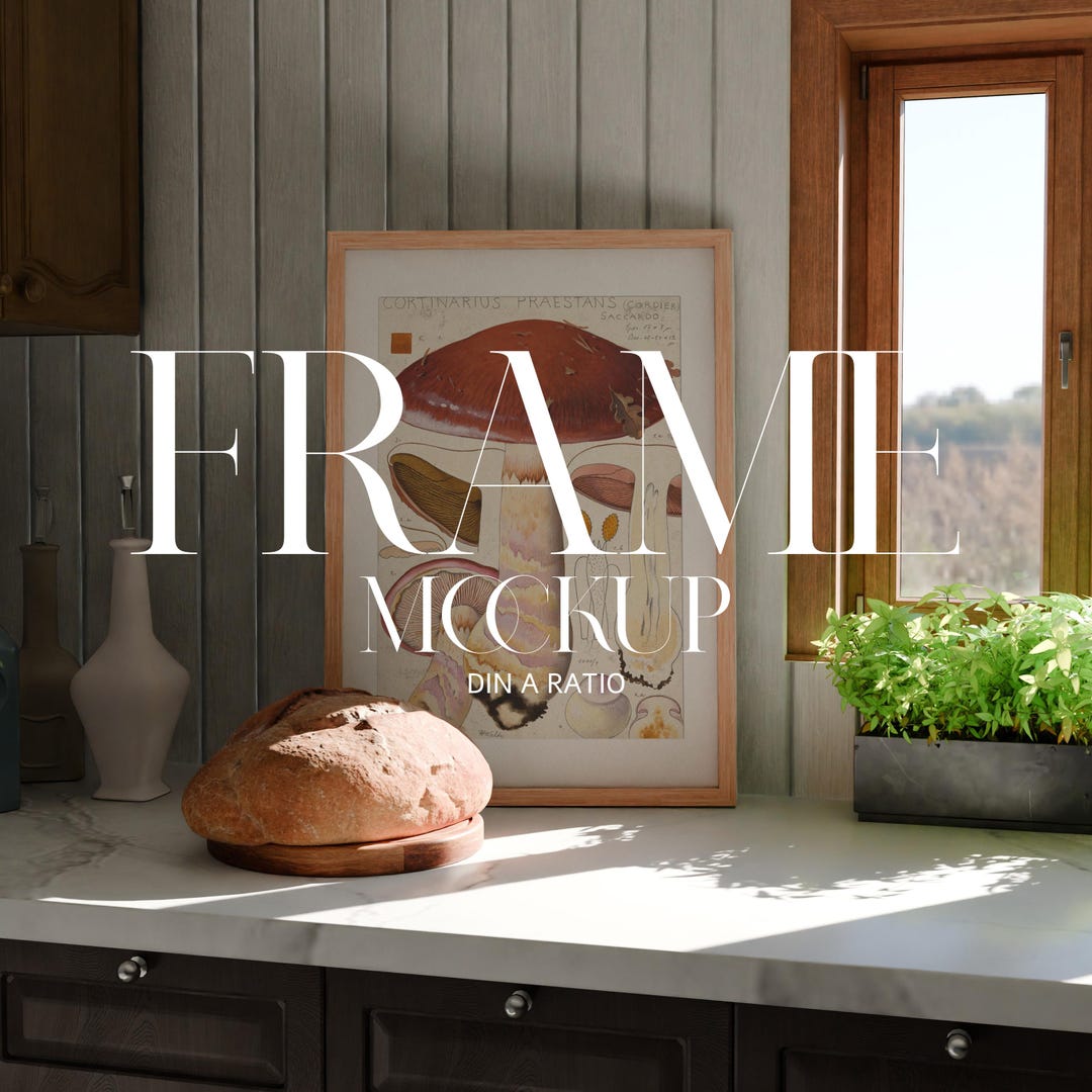 DIN A Cottagecore Frame Mockup Photoshop Template for Art and Prints ...
