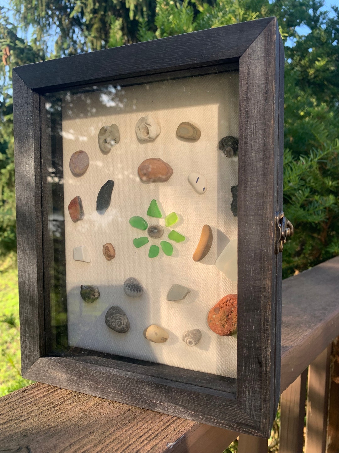 8x10 Lake Michigan Rock and Glass Shadowbox - Etsy