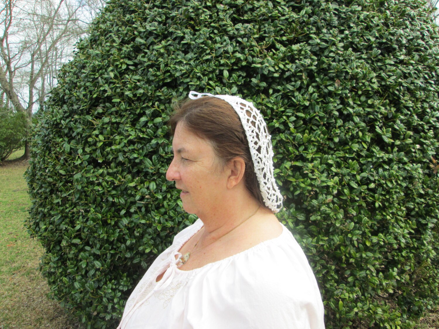 White Beaded Ladies Snood - Etsy