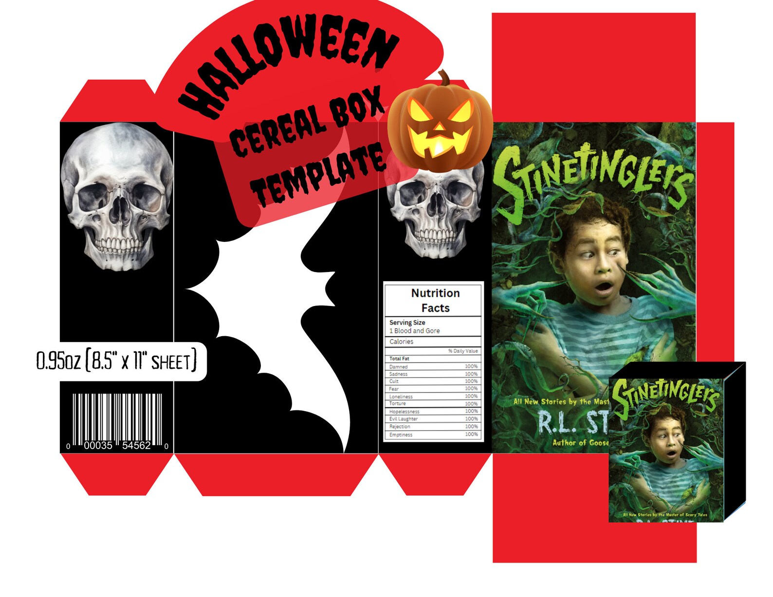 Editable Halloween Theme Cereal Box Template - Etsy