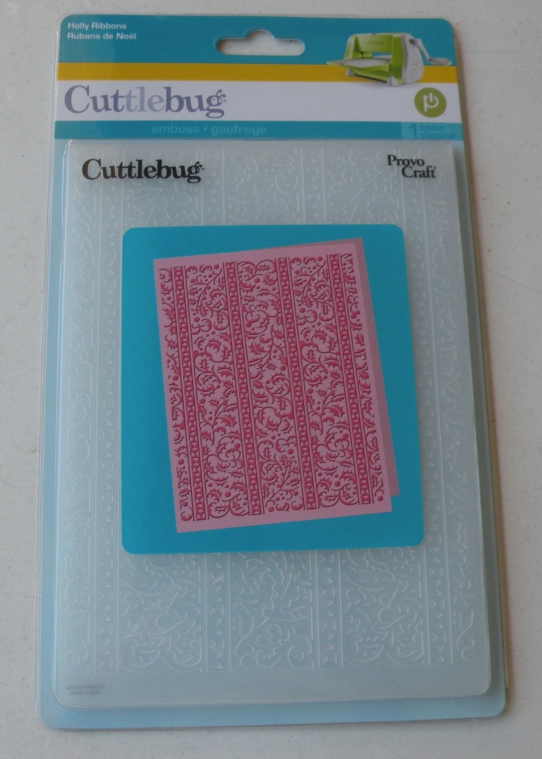 Provo Craft Cuttlebug 5x7 Inch Embossing Folder, Holly Ribbons - Etsy