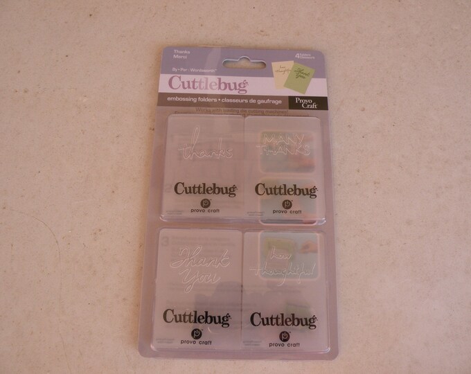 Provo Craft Cuttlebug Embossing Small Folders, Thanks - Etsy