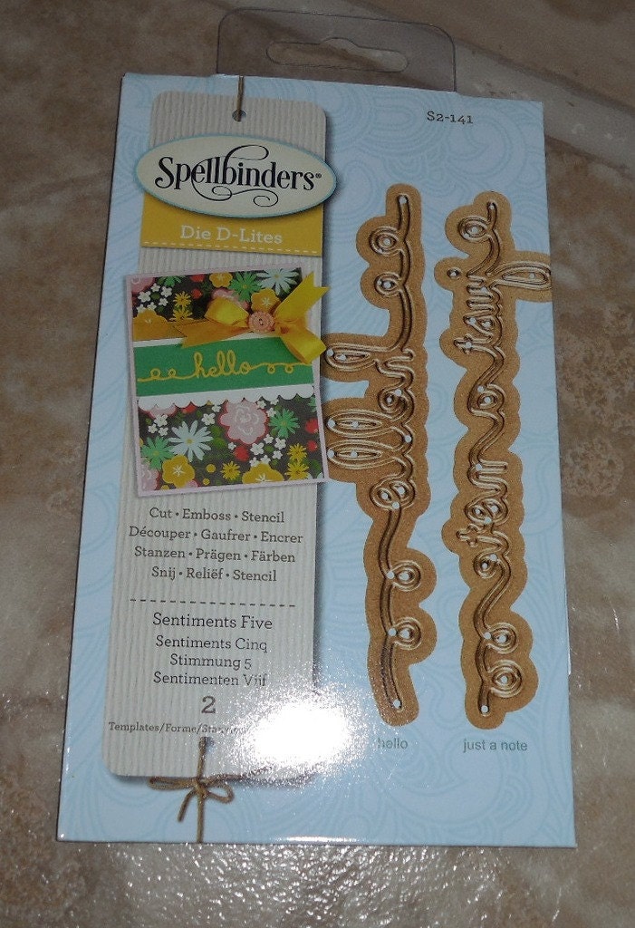 Spellbinders-Die D Lites Templates Hello and Just a Note Papercraft ...
