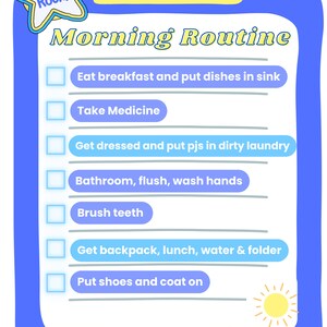 Morning Routine Checklist for Kids Digital and Customizable great for ...