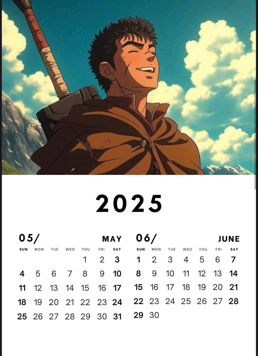 Anime Calendar 2025 Aesthetic Digital Planner as PDF Perfect for Manga ...