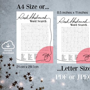 Rosh Hashanah Printable Word Search Jewish Party Games Rosh Hashanah ...