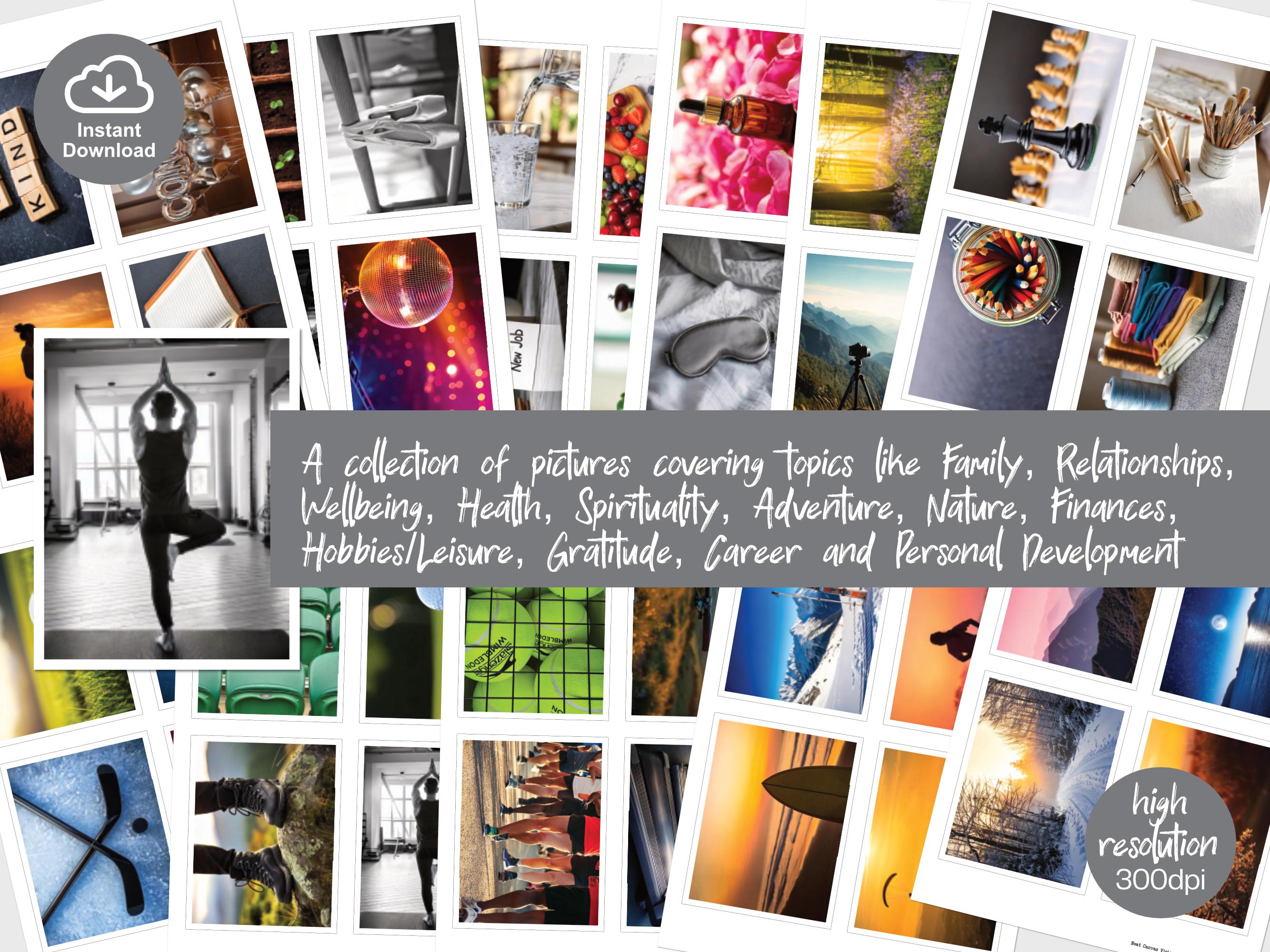 Printable Vision Board Kit: Motivational Collage Template (digital ...