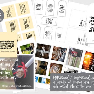 Printable Vision Board Kit: Motivational Collage Template (digital ...