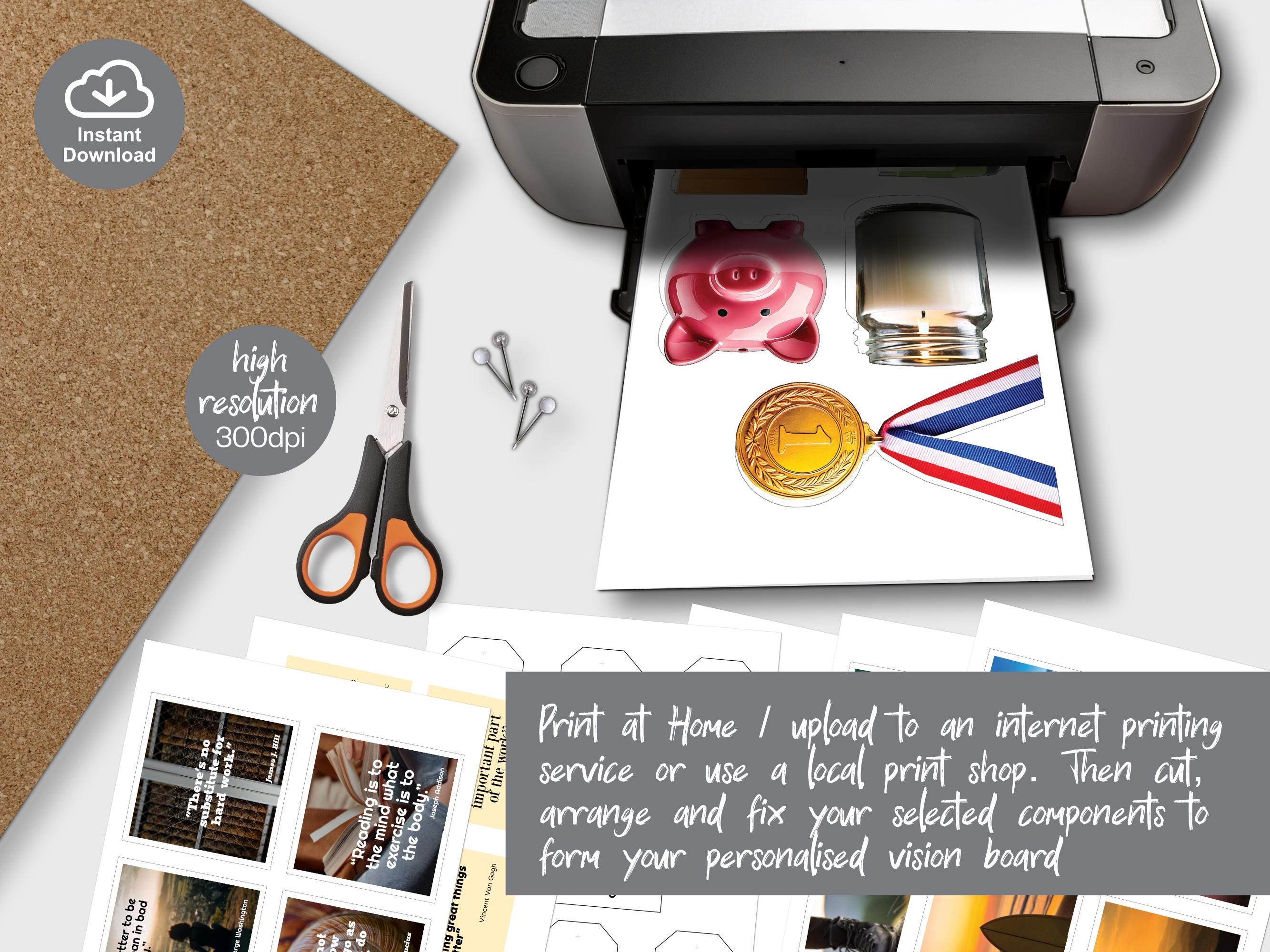 Printable Vision Board Kit: Motivational Collage Template (digital ...