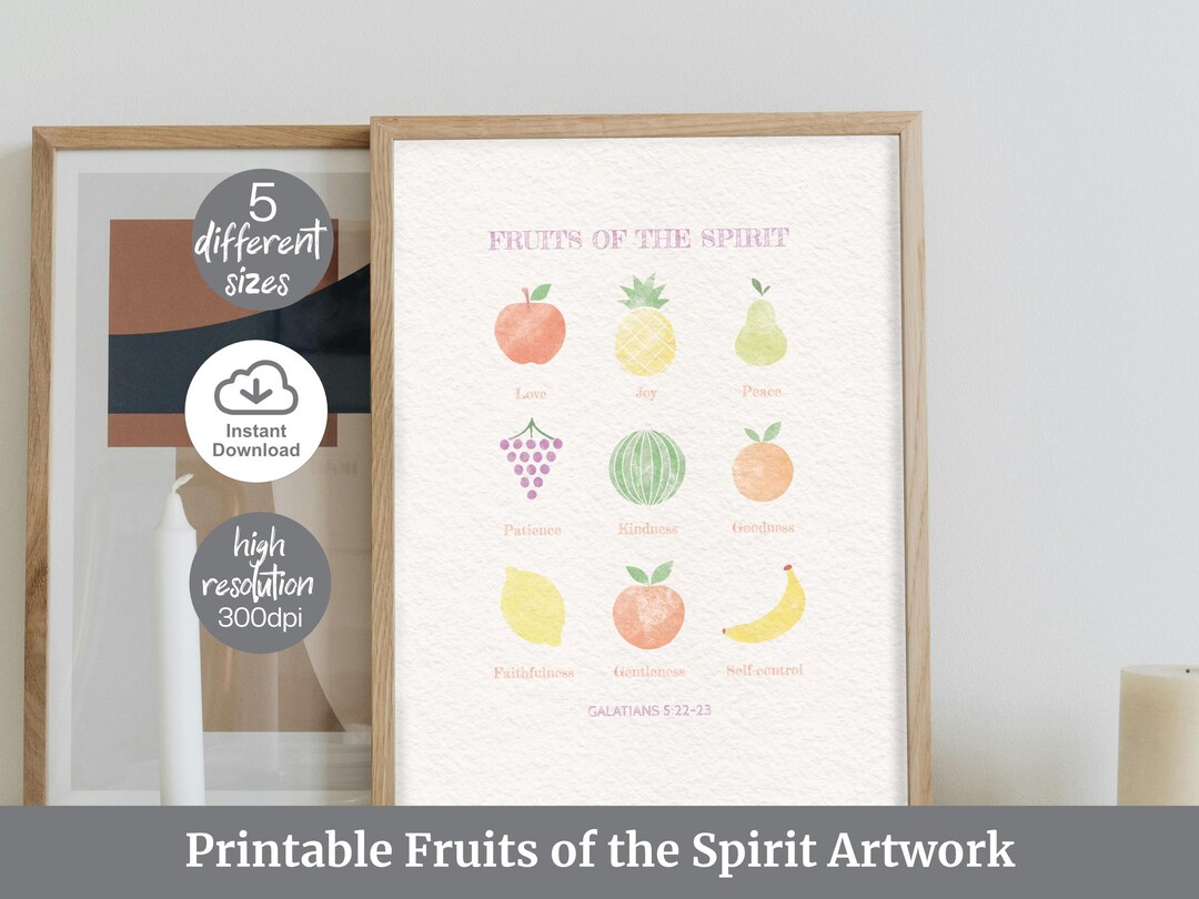 Printable Fruit of the Spirit Wall Art, Fruits of the Spirit Print ...