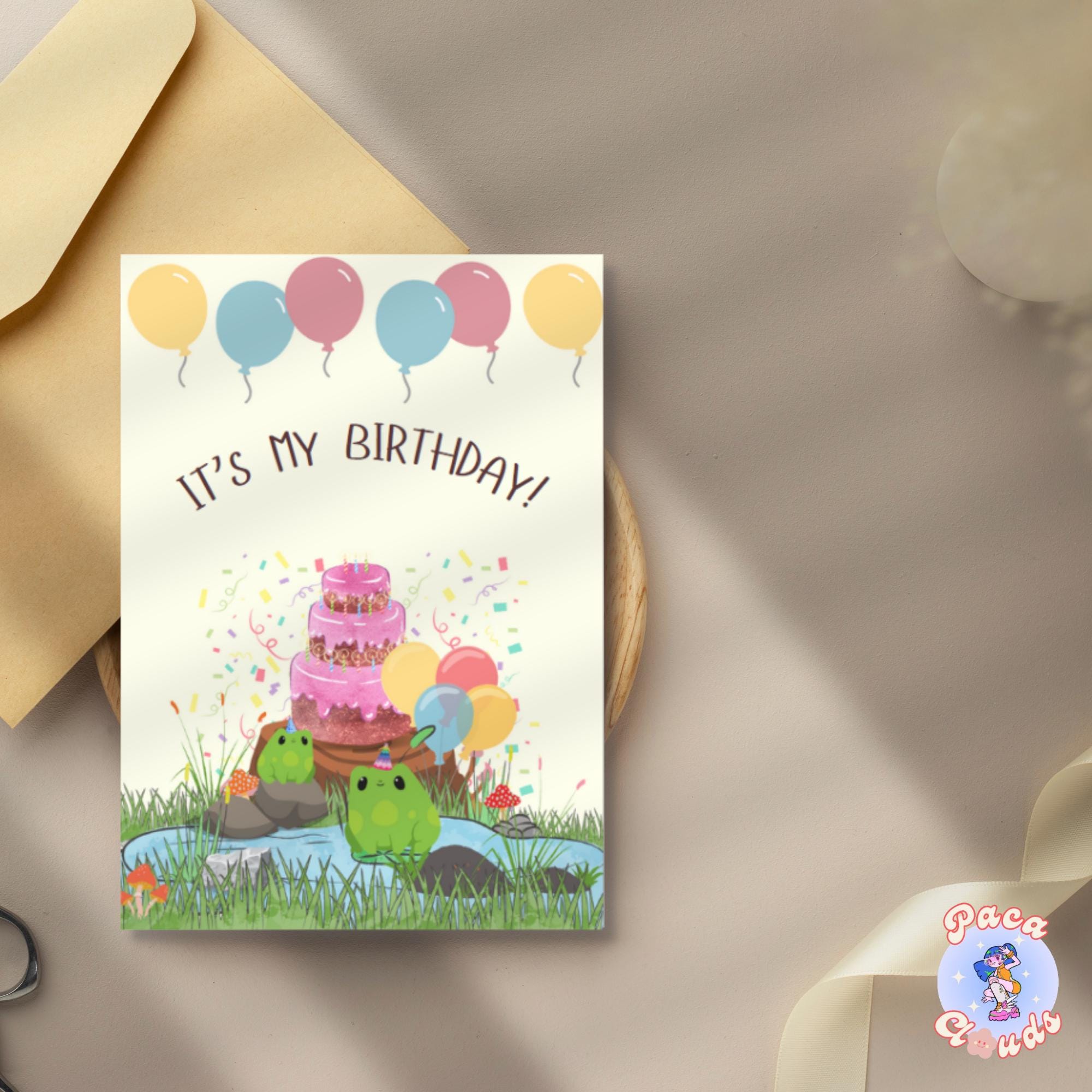 Swamp Frog Birthday Invitation | Cute Illustration Digital Template ...