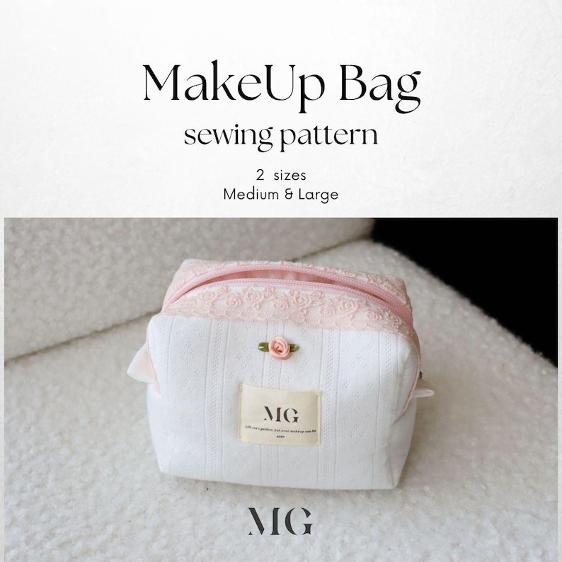 Makeup Bag Sewing Pattern, Cosmetic Bag, Toiletery, Sewing PDF Pattern, Large Medium Pattern for ...