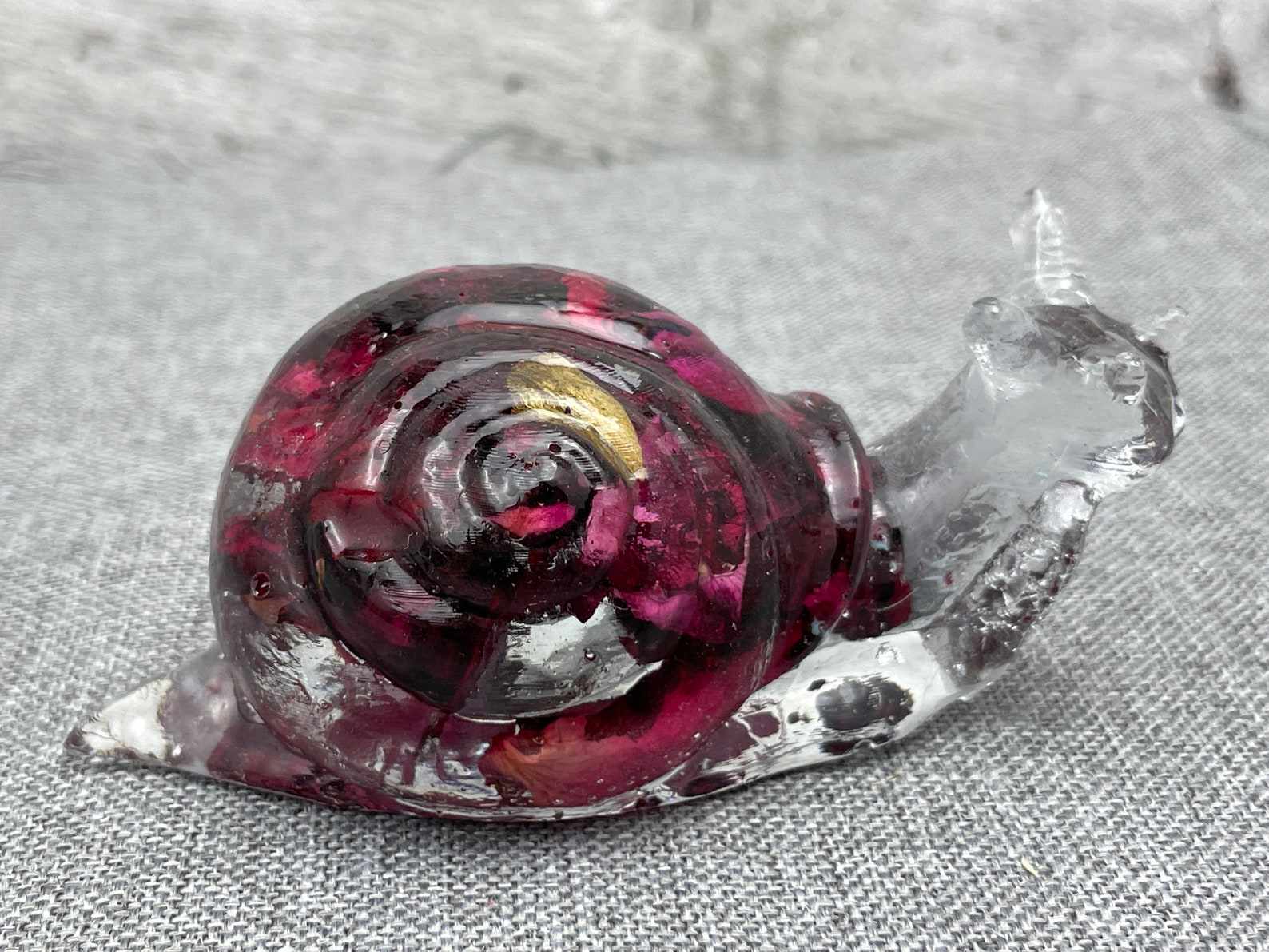 Large Resin Snail Figurine - Flowers - Etsy