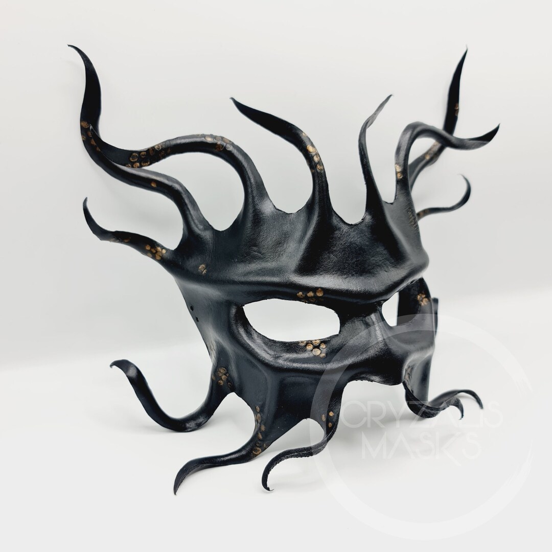 Cthulhu Mask, Black Leather Adult Cosplay Costume Masks, Masquerade ...