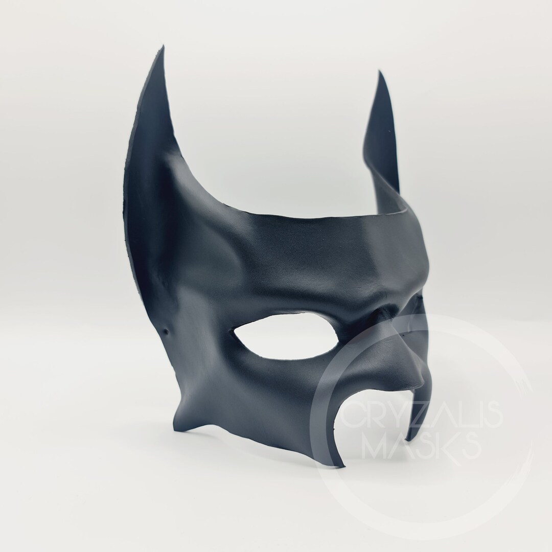 Bat Mask, Black Leather Adult Costume Masks for Masquerade, Cosplay or ...