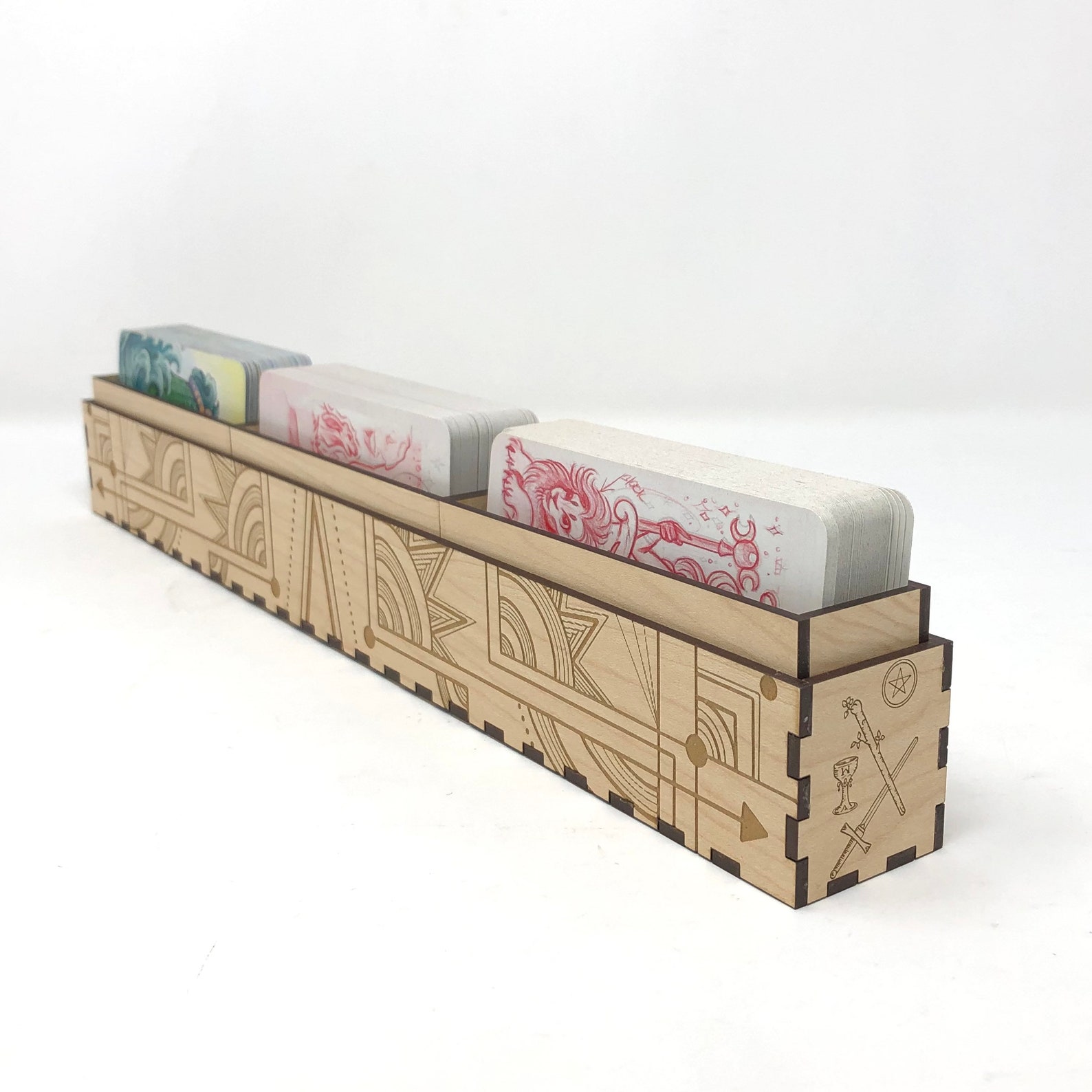 Desk Top Tarot/oracle/lenormand Deck Storage Tray: 3 Deck Capacity - Etsy