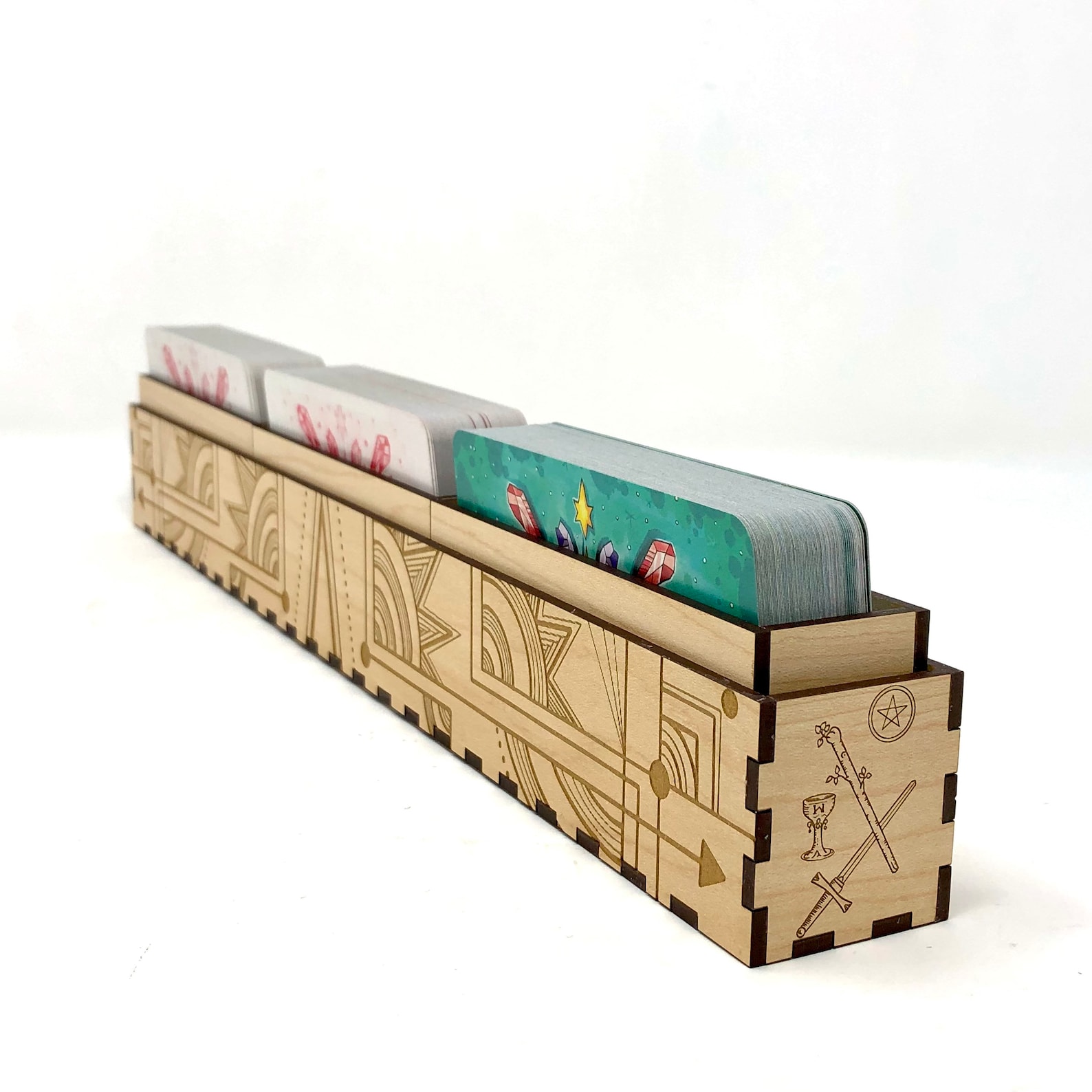 Desk Top Tarot/oracle/lenormand Deck Storage Tray: 3 Deck Capacity - Etsy