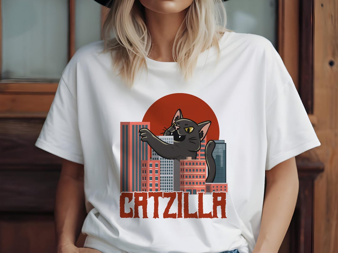 Catzilla PNG Cat Funny Design SVG PDG Digital Downloads Transparent ...