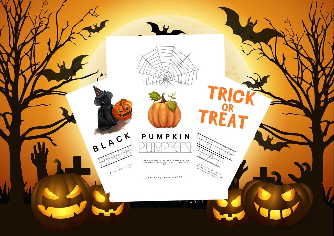 Halloween Flashcards: Spelling & Handwriting Practice (digital Download ...