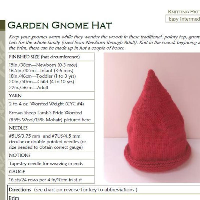 Gnome Hat Pattern - Etsy