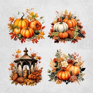 Watercolor Fall Decoration Cozy Autumn Clipart Autumn Elements Clipart ...