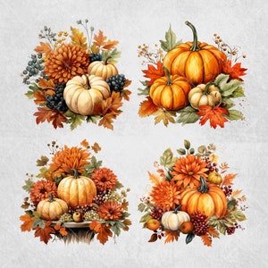 Watercolor Fall Decoration Cozy Autumn Clipart Autumn Elements Clipart ...