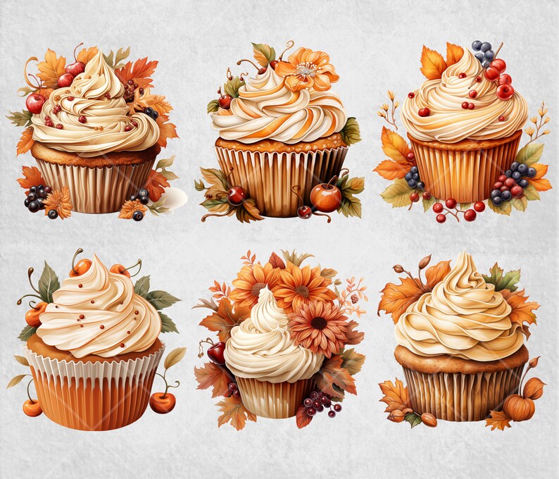Watercolor Fall Dessert and Drinks Clipart Cozy Autumn Sweet Treats ...