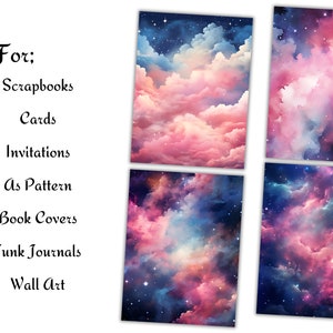Watercolor Starry Night Digital Paper Pink Watercolor Texture Pink ...