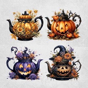 Halloween Tea Party Clipart Halloween Decor Png Trick or Treat Pumpkin ...