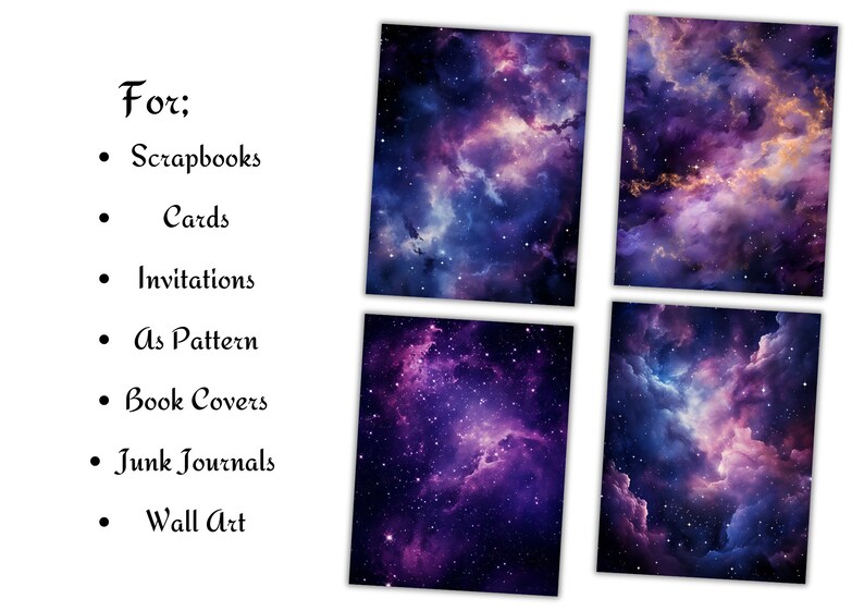 Watercolor Starry Night Digital Paper Purple Watercolor Texture Purple ...