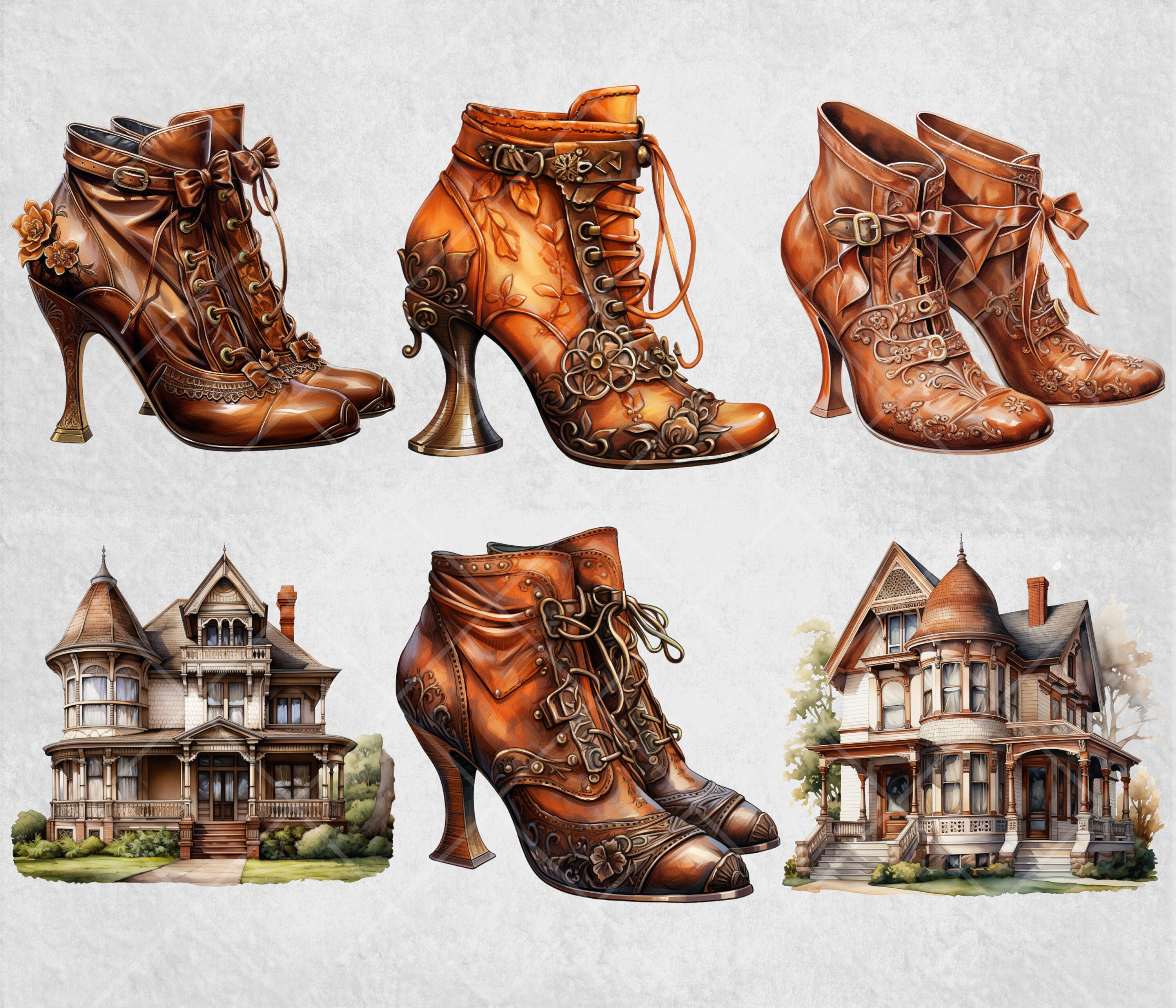 Brown Victorian Woman Clipart Bundle Victorian Themed Junk Journal ...