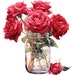Watercolor Roses in Mason Jar Clipart Realistic Rose Clipart Pack ...