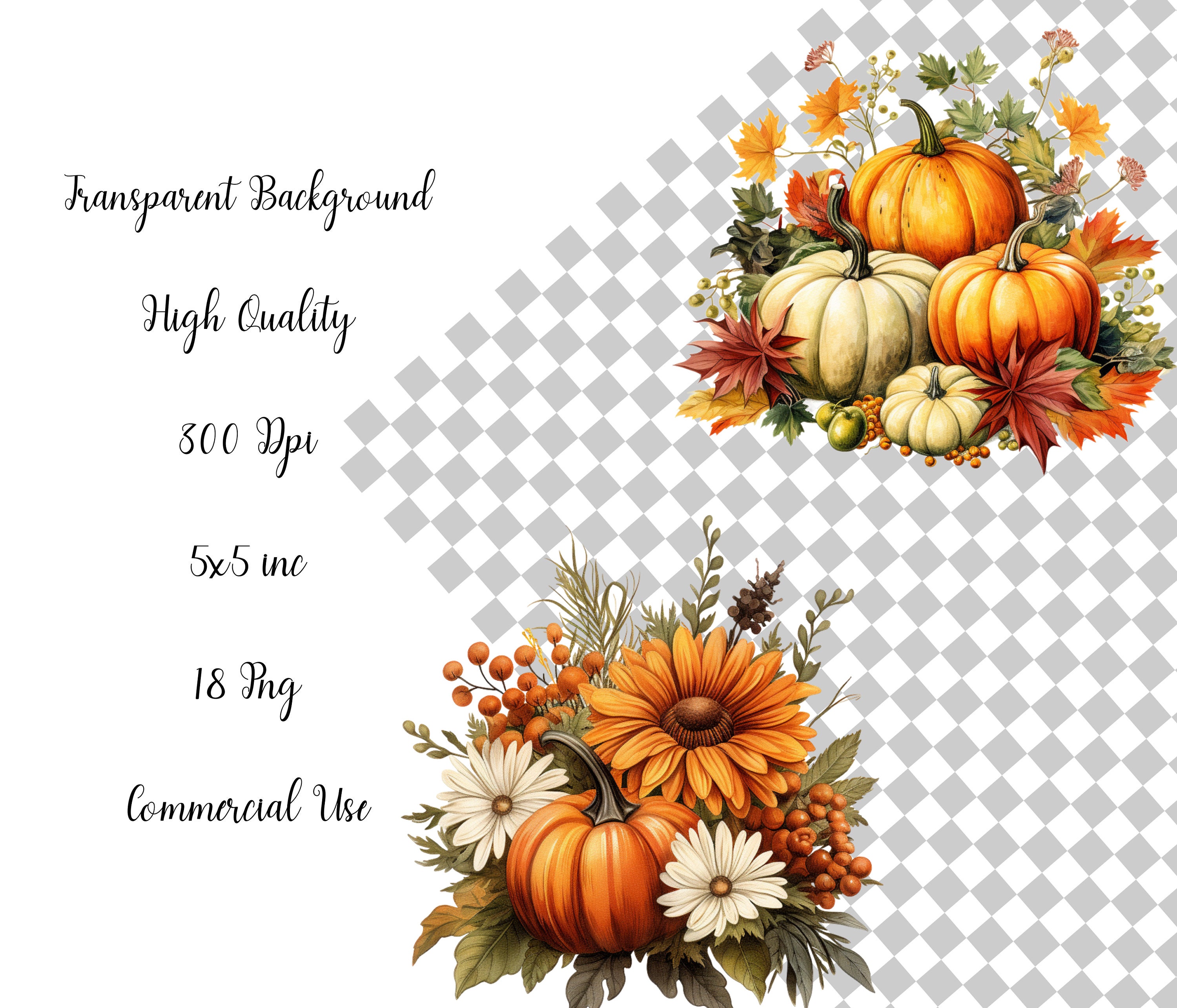 Watercolor Fall Decoration Cozy Autumn Clipart Autumn Elements Clipart ...