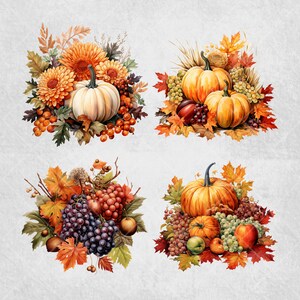 Watercolor Fall Decoration Cozy Autumn Clipart Autumn Elements Clipart ...