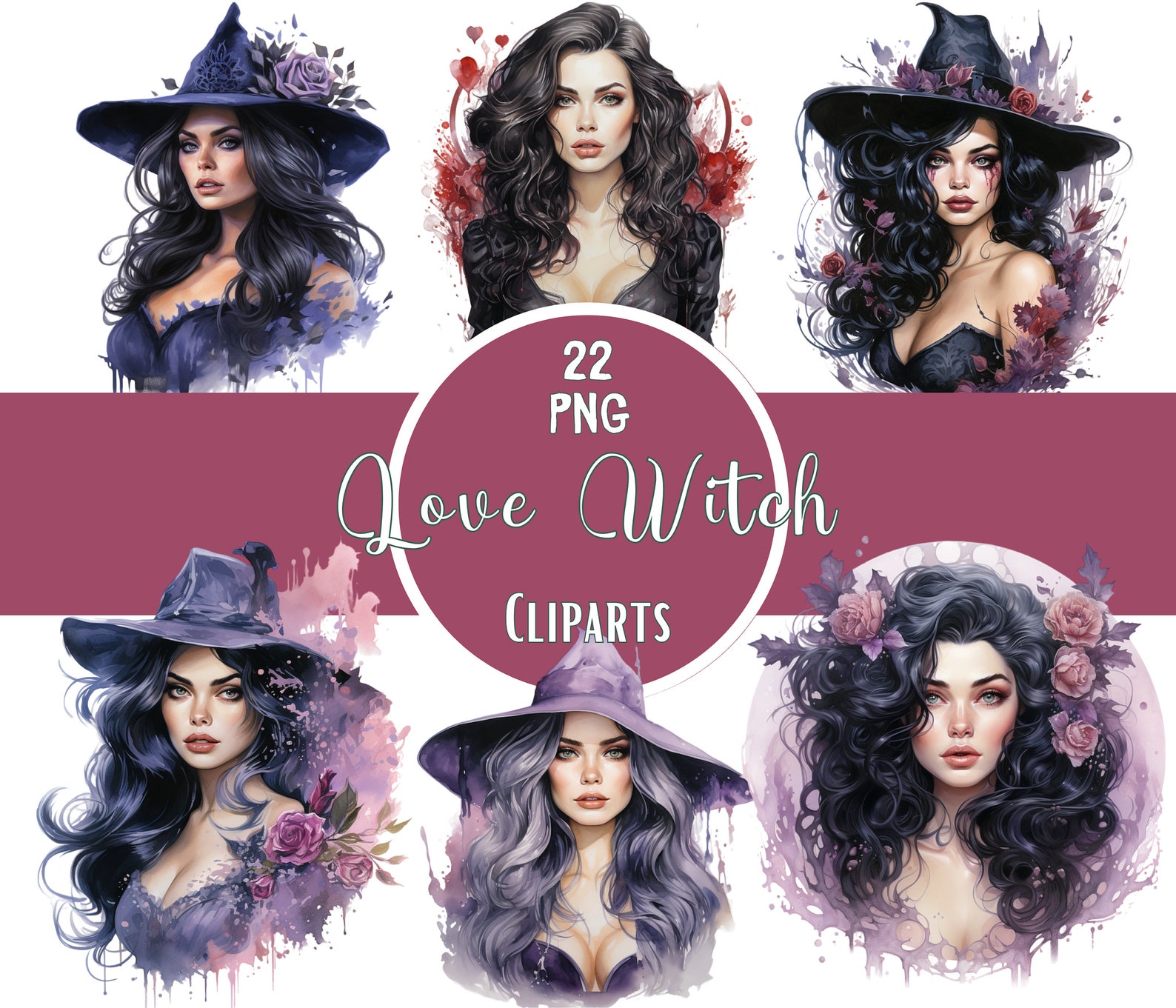 Love Witch Clipart Witchcraft Png Witch Watercolor Witch Designs Love ...