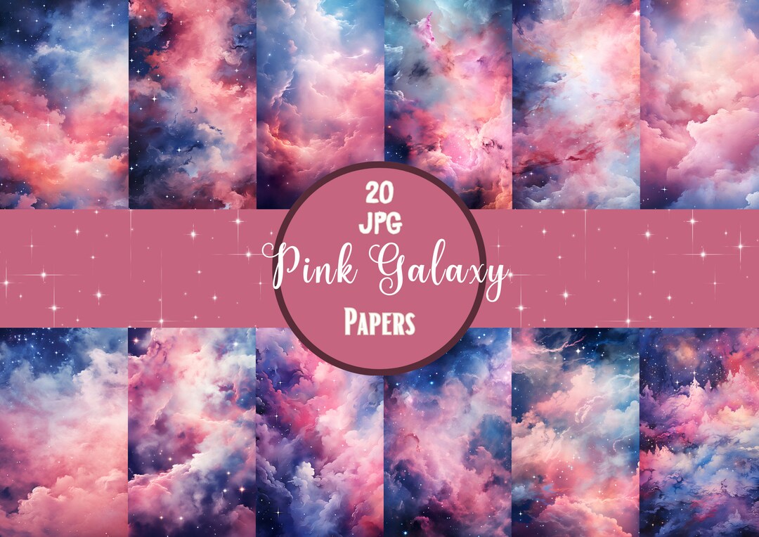 Watercolor Starry Night Digital Paper Pink Watercolor Texture Pink ...