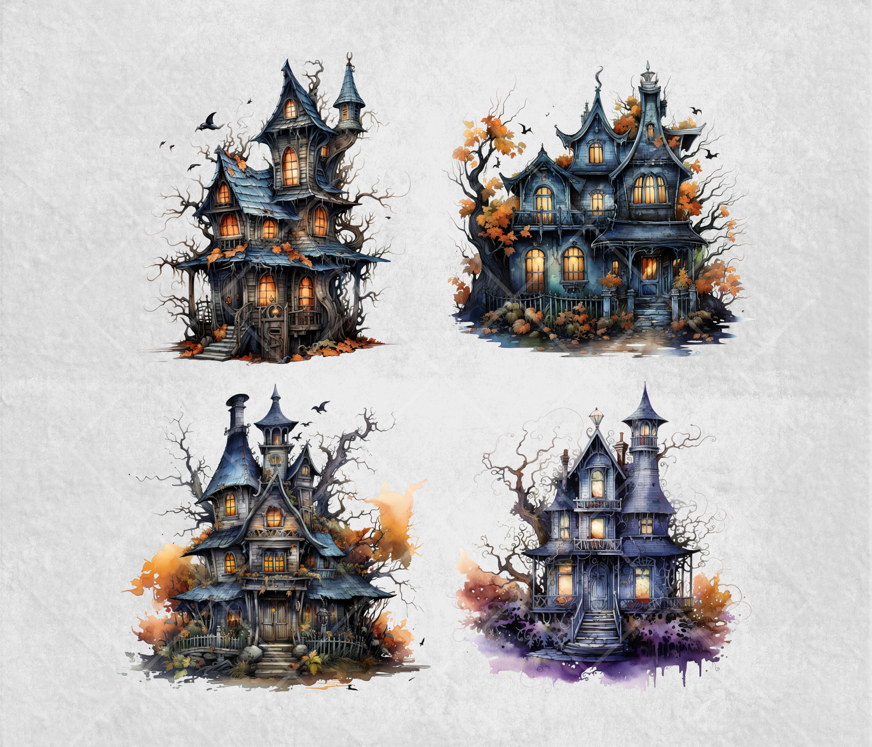 Watercolor Haunted House Png Ghost House Png Haunted Home Graphics ...