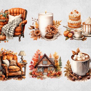 Watercolor Fall Clipart Set Fall Illustration Cozy Autumn Holiday Fall ...