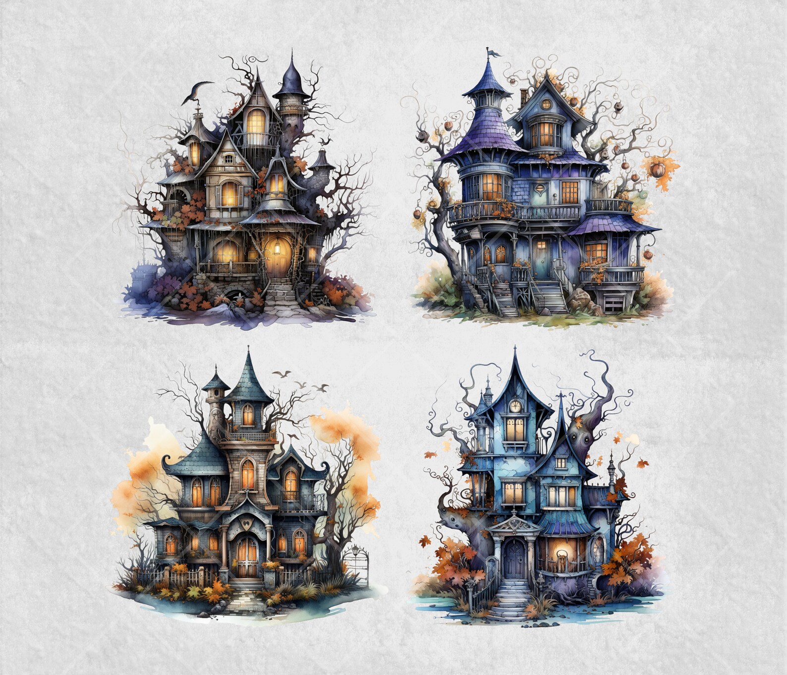 Watercolor Haunted House Png Ghost House Png Haunted Home Graphics ...