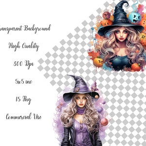 Candy Witch Clipart: Gothic Watercolor PNG Designs (15 Files) - Etsy