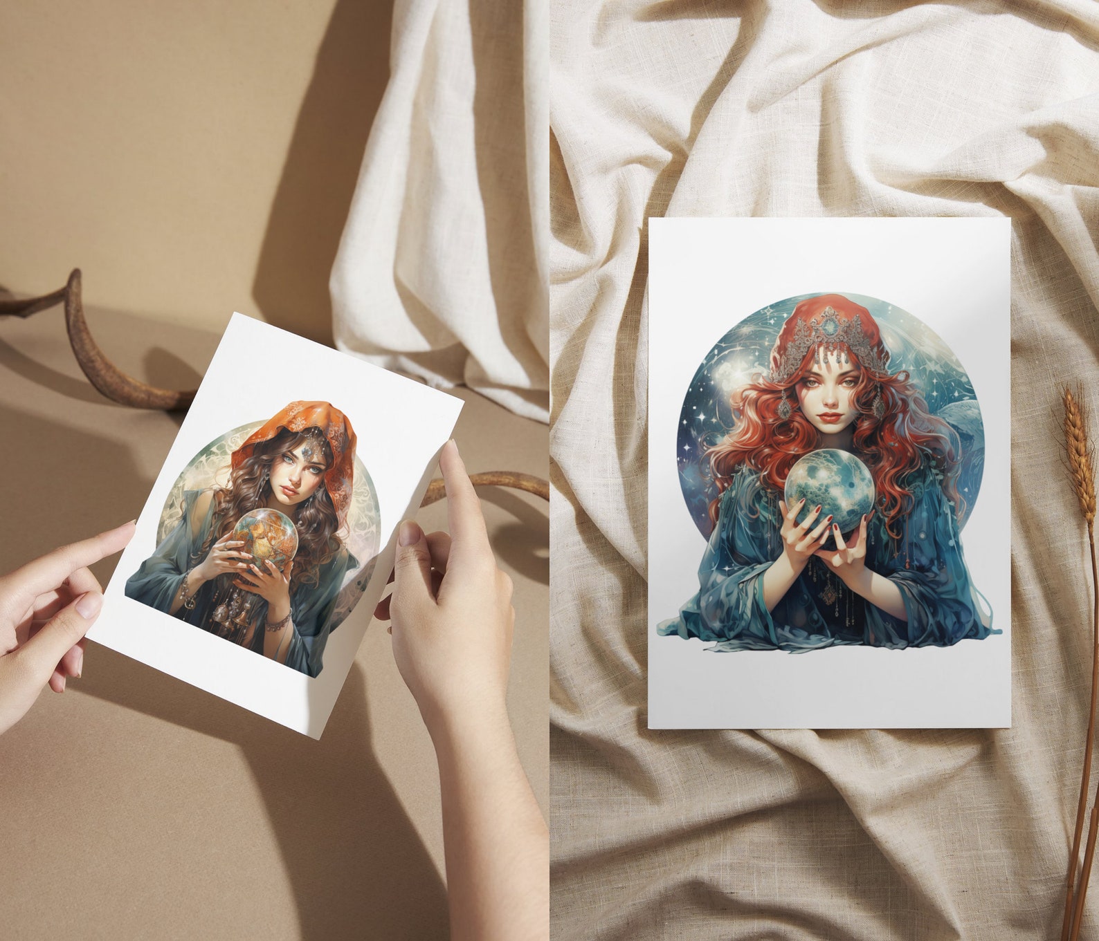 Celestial Fortune Teller Clipart Witch Theme Mystic Clipart Celestial ...