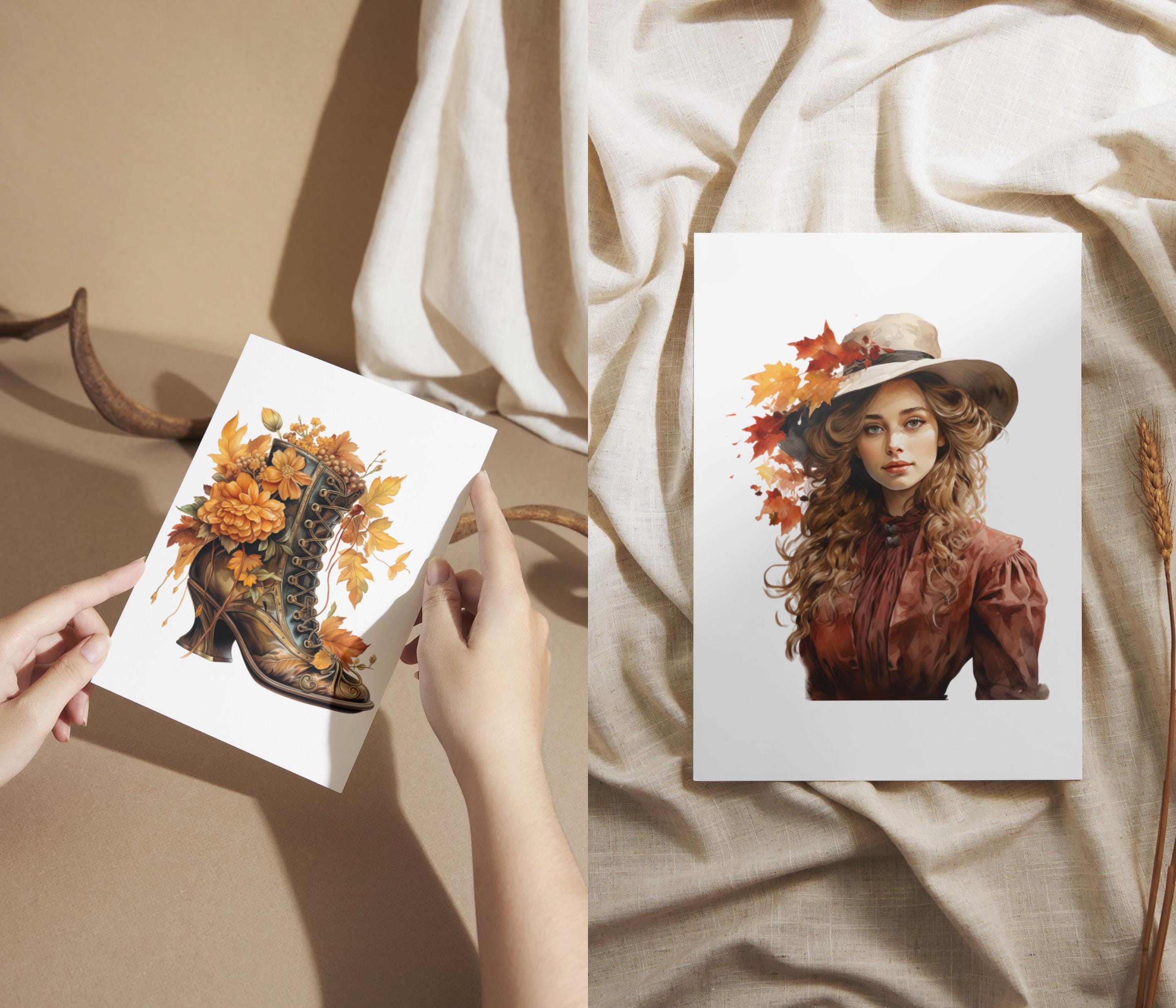 Autumn Victorian Woman Clipart Bundle: Vintage Fashion PNG (38 Files ...